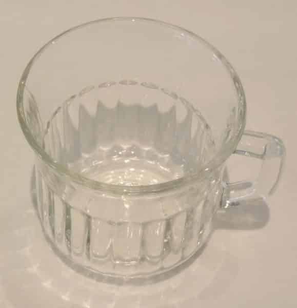 Rent a fluted glass coffee cup at All Seasons Rent All