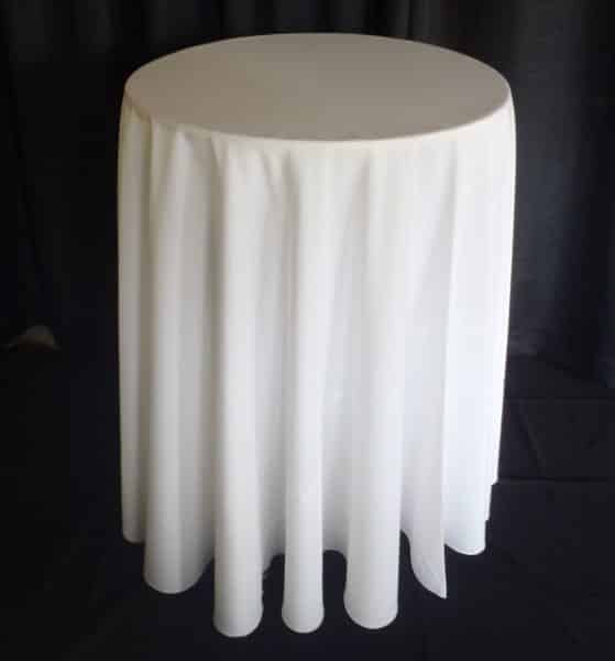Rent a floor length tablecloth for bistro tables at All Seasons!