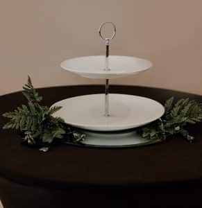 Rent a china 2 tier tray for your next party at All Seasons Rent All